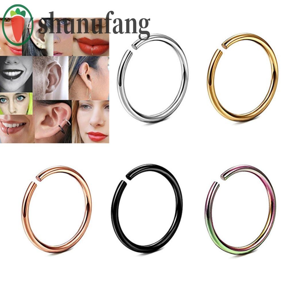 Unuf แหวนจมูก U-Shape Hoop จมูกเจาะสแตนเลส Hypoallergenic กระดูกอ่อน ...