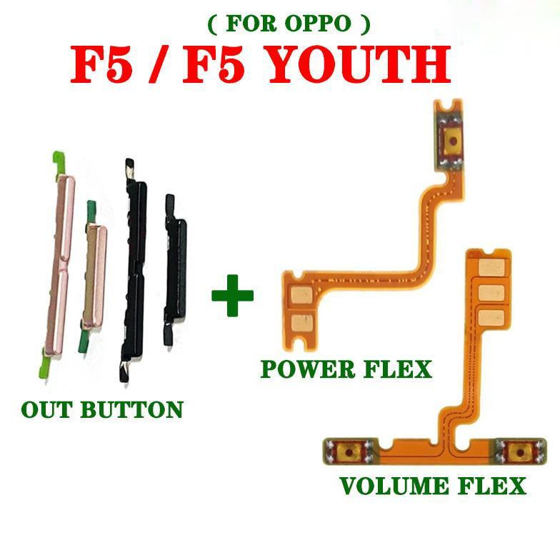 ด้านหลัง F5 On Off Power Volume ปุ่ม Flex สําหรับ Oppo F5 youth /A73 ...