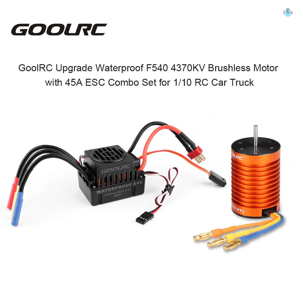 Goolrc มอเตอร์ไร้แปรง F540 4370KV กันน้ํา พร้อมชุดคอมโบ 45A ESC สําหรับรถบรรทุกบังคับ 1/10 ...