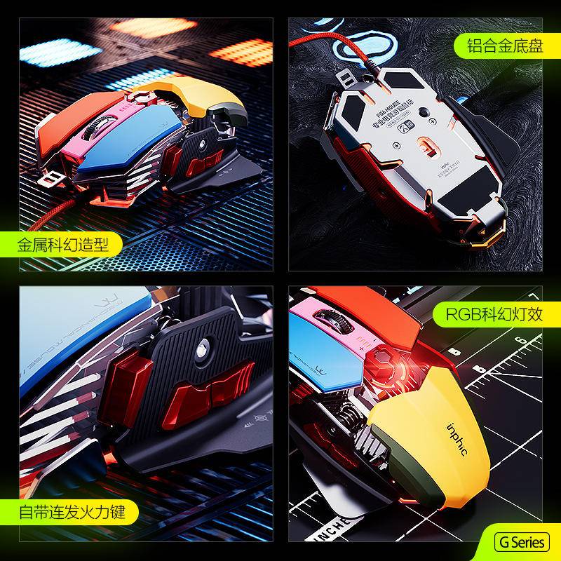 Pg6 เมาส์เกมมิ่งมีสาย มาโคร RGB เรืองแสง พอร์ต USB สําหรับคอมพิวเตอร์ ...