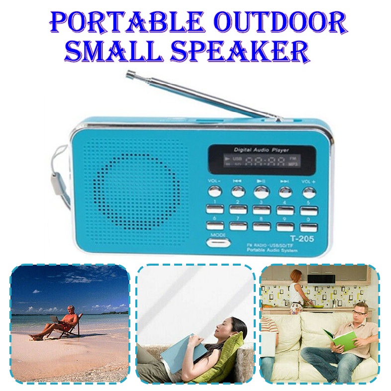 Portable Mini FM Radio Digital Radio Speaker USB SD TF Card MP3 Audio ...