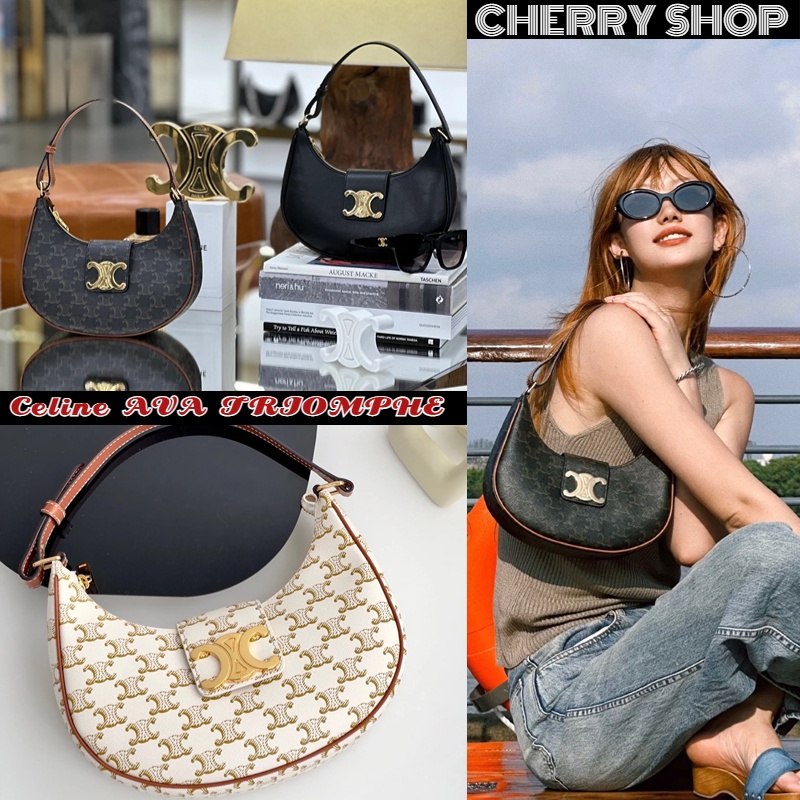 ซีลีน Celine AVA TRIOMPHE LOGO PRINT BAGกระเป๋าใต้วงแขน Celine new AVA กระเป๋าถือสุภาพสตรี ...