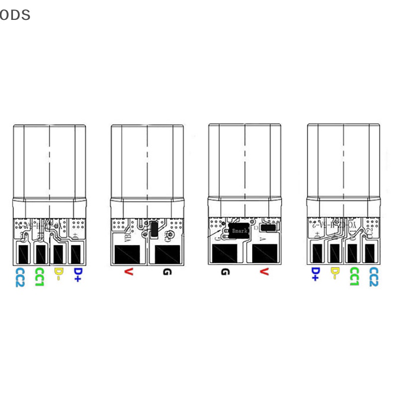 Ods ชุดอุปกรณ์เชื่อมต่อ Type-C USB 65W 5A ตัวผู้ พร้อม PCB 5Pin และ ...
