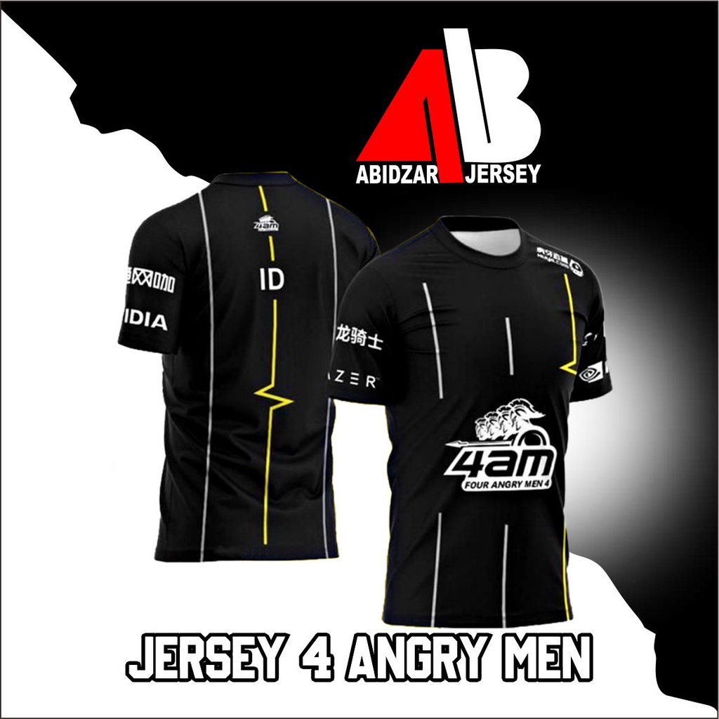 Jersey 4AM FOUR ANGRY MEN ล่าสุด PUBG GAME เสื้อยืดลําลอง แขนสั้น คอกลม ทรงหลวม สําหรับผู้ชาย ...