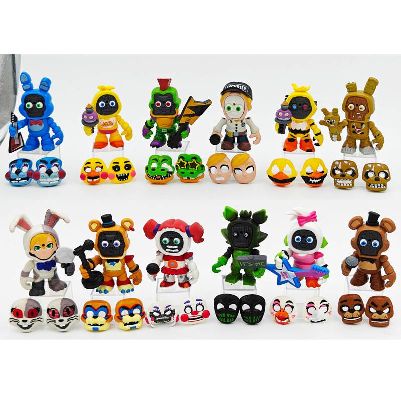 โมเดลฟิกเกอร์ FNAF 12 ชิ้น พร้อมหน้ากาก 2 ชิ้น ของเล่นสําหรับเด็ก ...