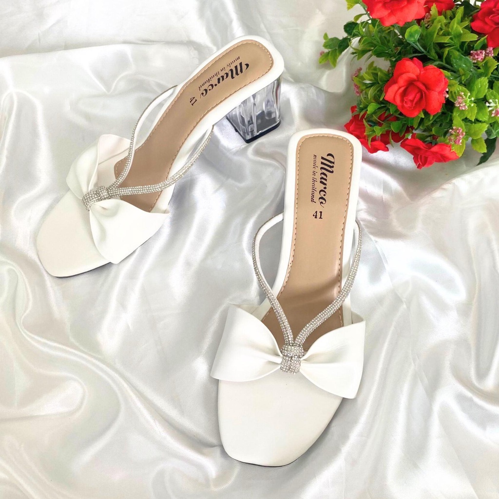 รองเท้าแฟชั่นไซส์ใหญ่ แบรนด์ Marco รุ่น B1031 รองเท้าส้นแก้วสูง 2 นิ้ว ...