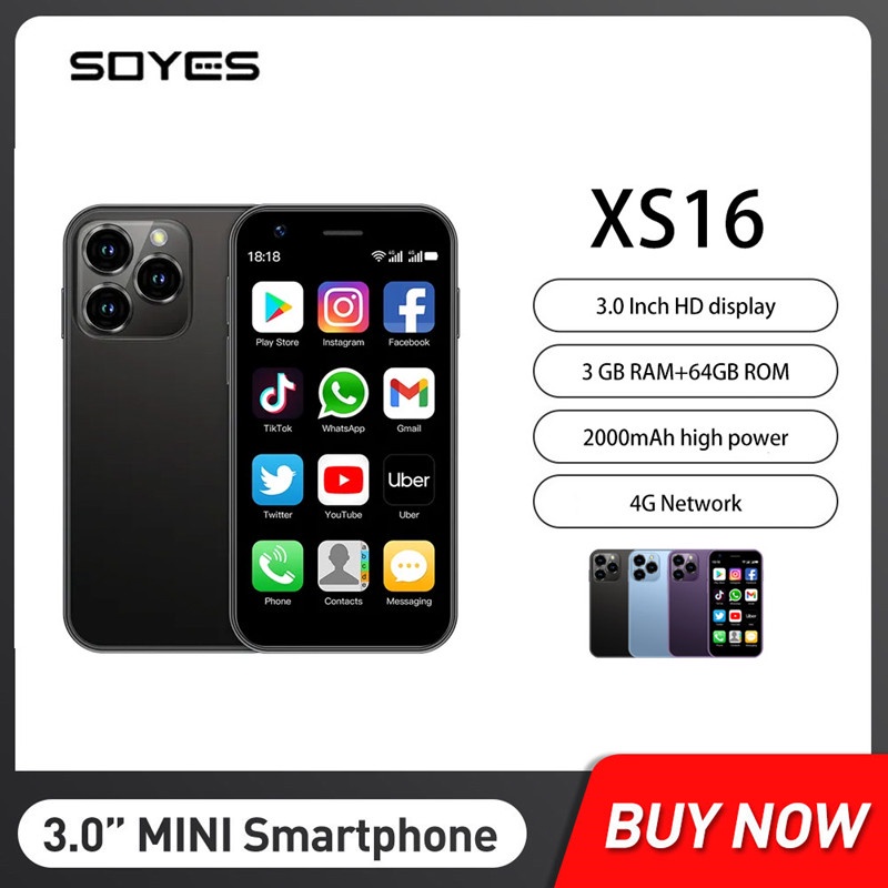 Soyes XS16 สมาร์ทโฟน ขนาดเล็ก 3 นิ้ว Quad Core 3GB + 64GB | Shopee Thailand