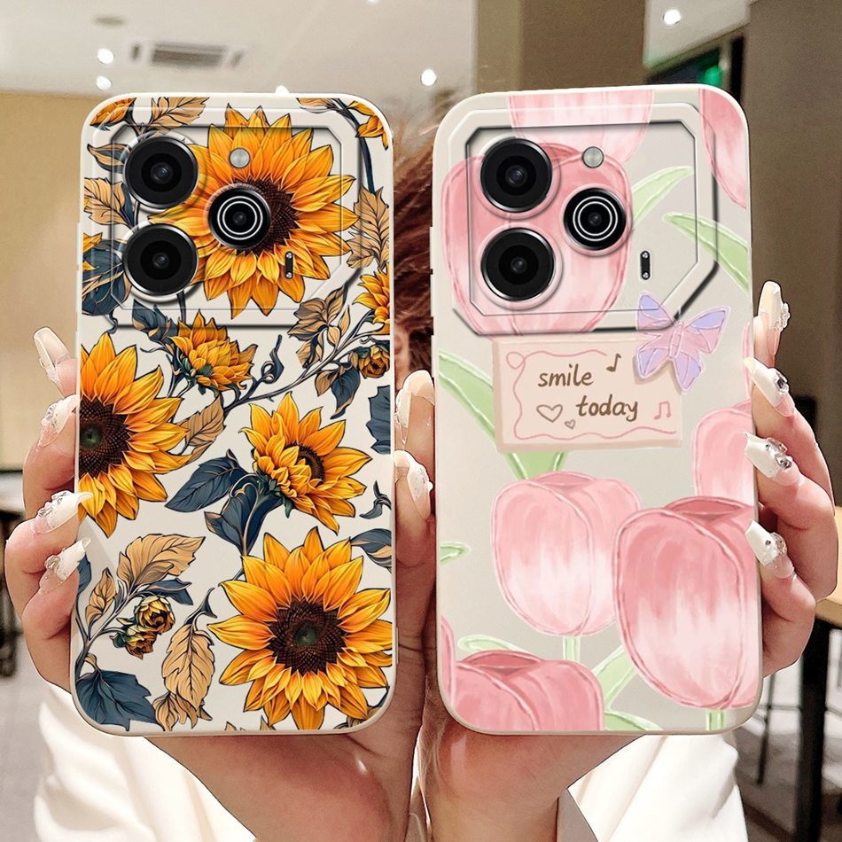 Tecno Pova 6 Pro Pova6 5G ทิวลิปสวยดอกทานตะวันผีเสื้อปลอก Tecno LI9 LI7 ...