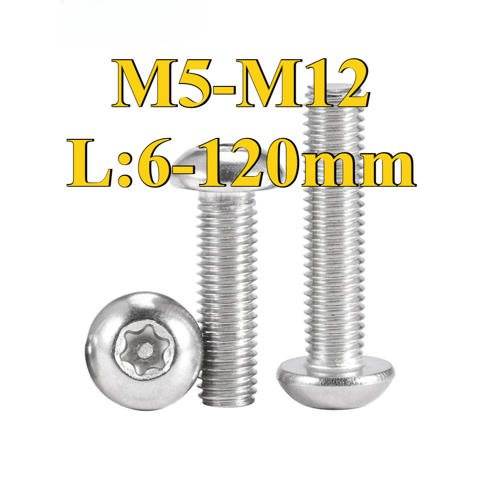 น็อต สกรู หัวจมกลม ดาว ท็อกซ์ แกนเดือย สแตนเลส 304 เกลียวมิล / Button ...