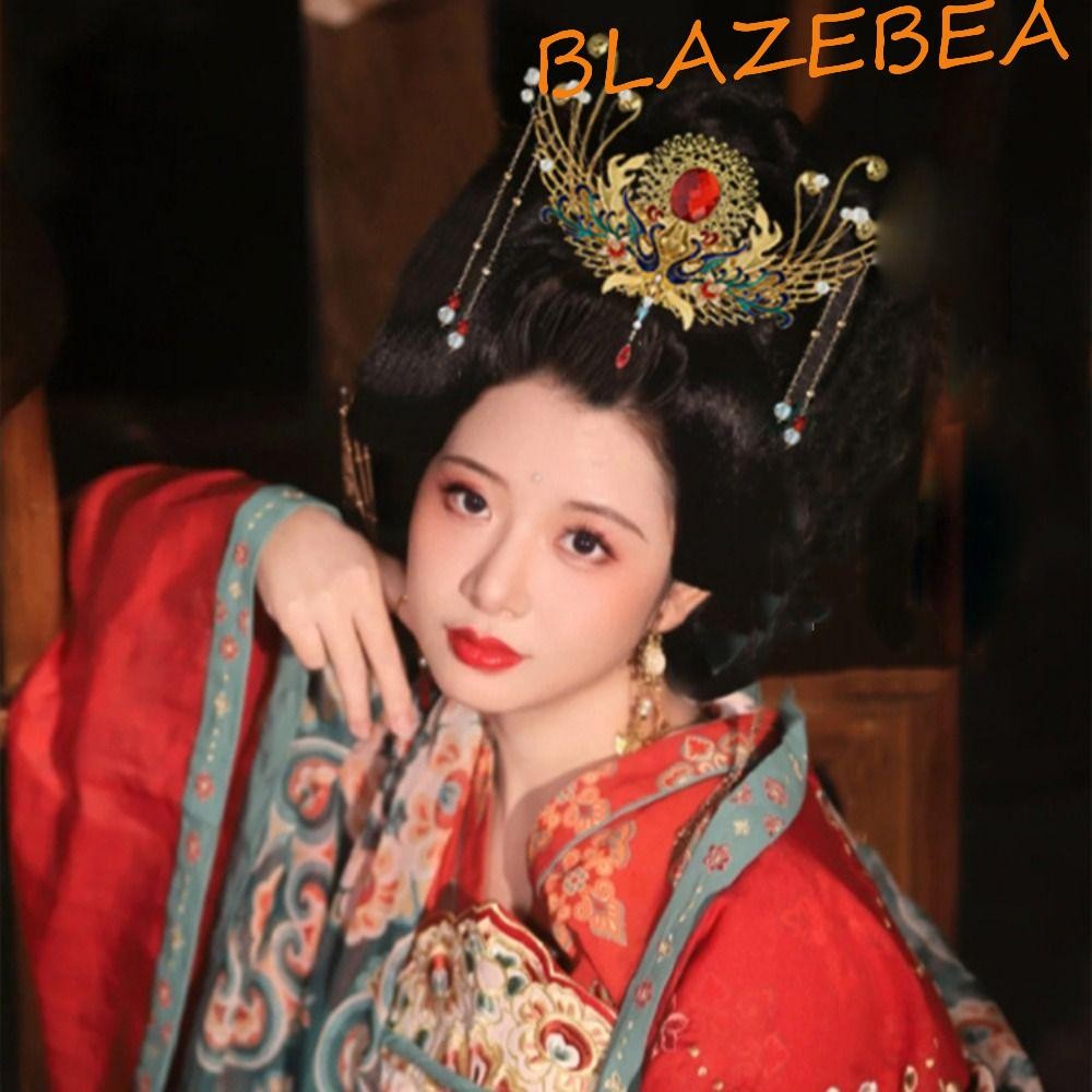 Blazebea กิ๊บสไตล์จีน, ดอกไม้ทอง Hanfu หวีผม, เครื่องประดับผมโบราณ Headwear Crown ผู้หญิงผม ...