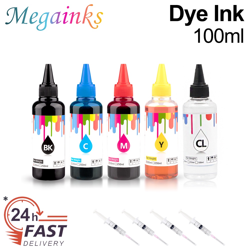 100ml Universal Dye Ink BK C M Y Kit Compatible For HP Canon Epson ...