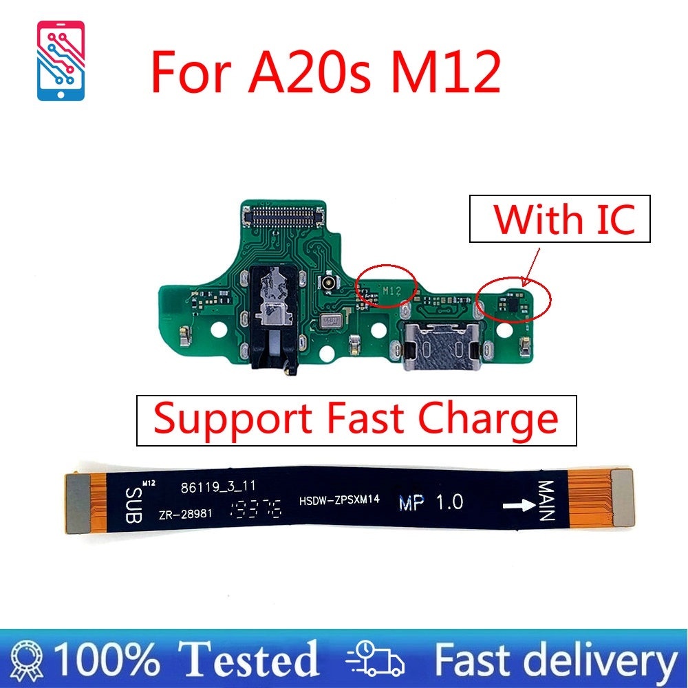 สําหรับ Samsung Galaxy A20S M12 USB ชาร์จพอร์ต Dock Board พร้อม IC เมน ...
