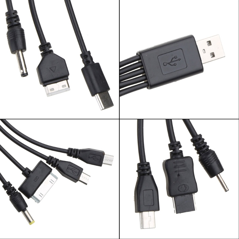 Cons 20 ซม.สาย USB อะแดปเตอร์ USB สายชาร์จข้อมูลสายไฟ 10 in 1 มัลติฟังก ...