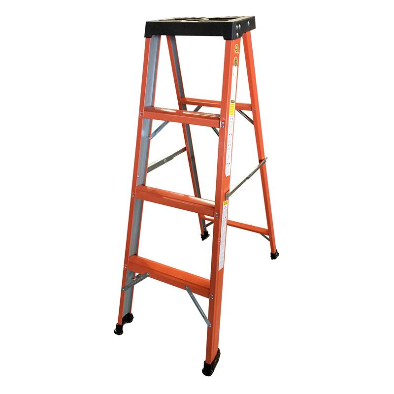 SANKI บันไดเคลือบสีแบบมีถาด 4 ฟุต สีส้ม รุ่น LD-TPP04 | Shopee Thailand
