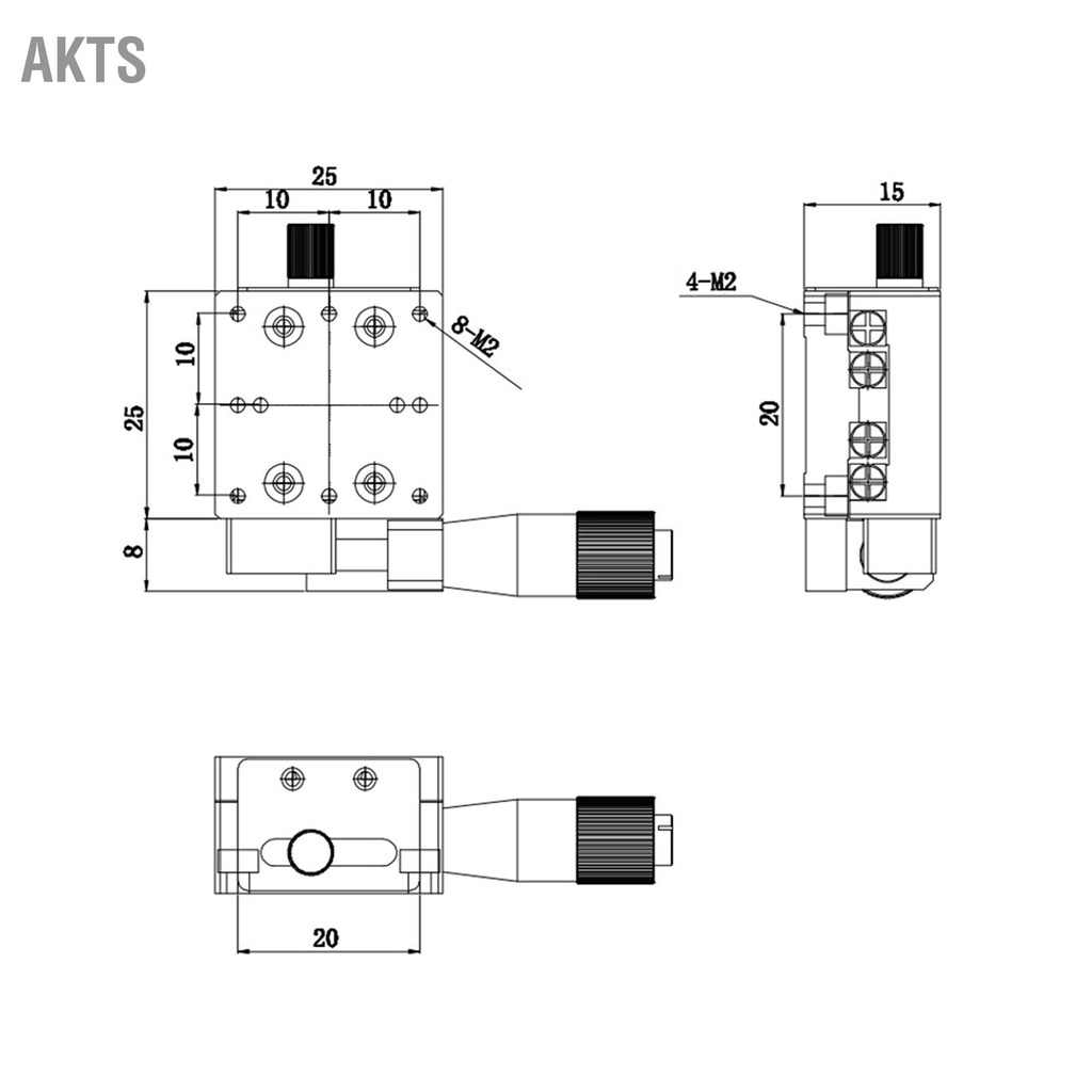 AKTS X ไมโครมิเตอร์ Manual Fine Tuning Cross Roller Precision Linear ...