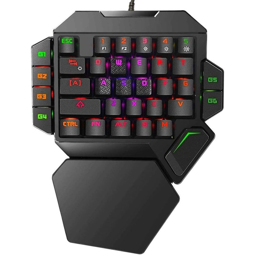 คีย์บอร์ดเกมมิ่งแบบใช้มือเดียว G92 สีสันสดใส RGB แบ็คไลท์ // EABY ...