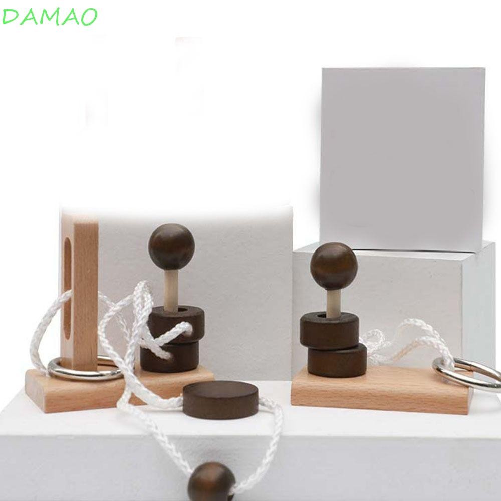 Damao Threading Rope Loop Puzzle, ไม้ Montessori, Creative Brain Teaser ...