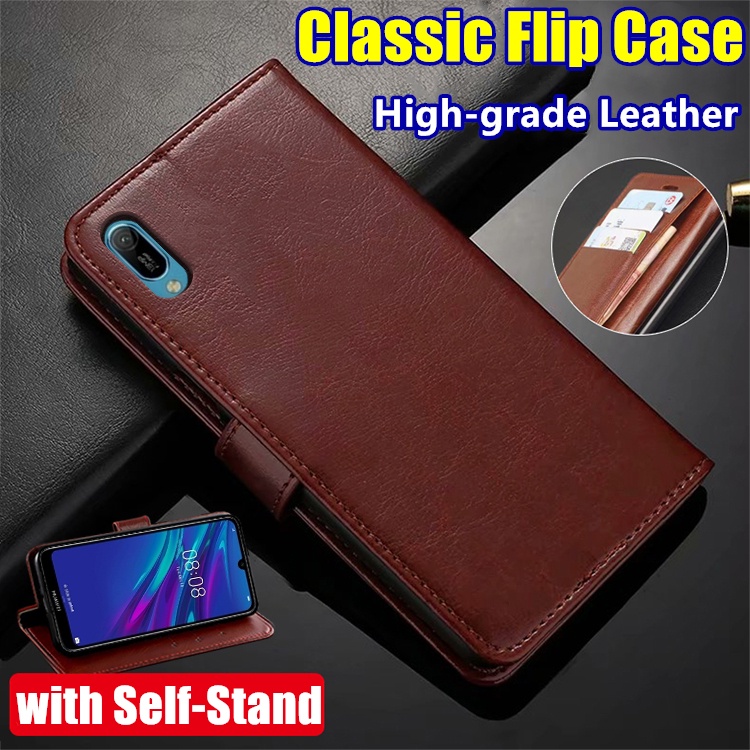 เคสหนังวัวแท้ ฝาพับ พร้อมช่องใส่บัตร ขาตั้ง สไตล์วินเทจ สําหรับ Huawei ...
