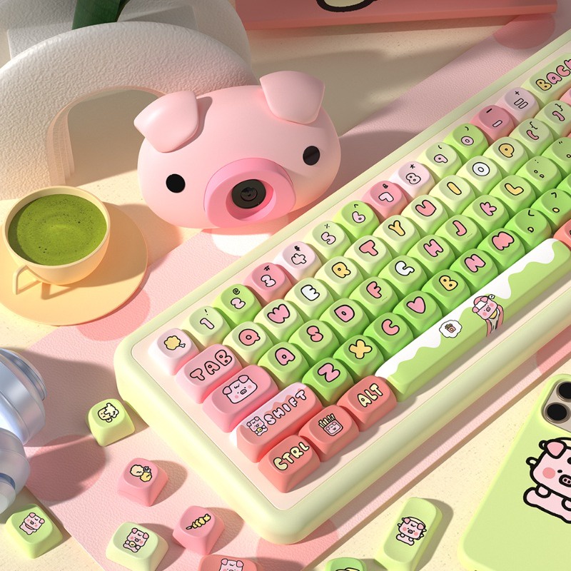 Piggy's Crazy Thursday Theme Keycaps โปรไฟล์ MCA Keycaps น่ารัก Piggy ...