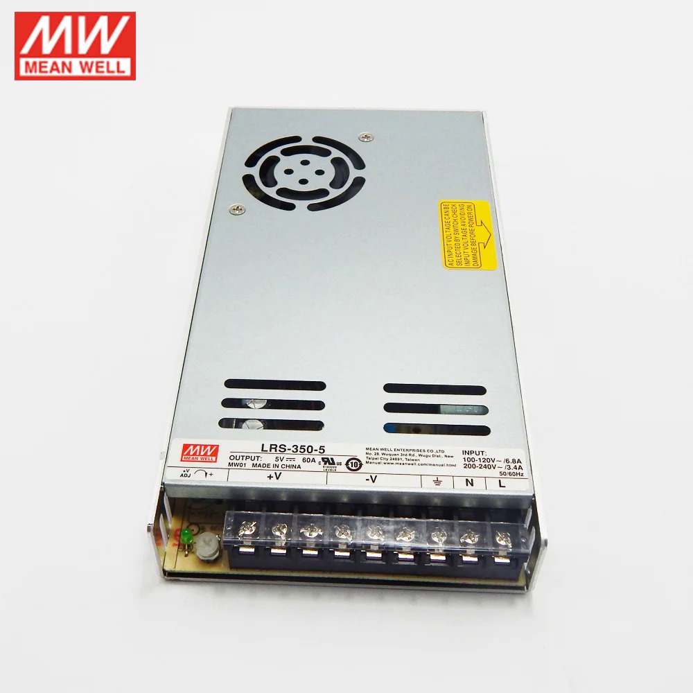 Lrs-350-5 MEAN WELL 300W 5V สวิตช์พาวเวอร์ซัพพลาย 110V 220V AC เป็น 5V ...