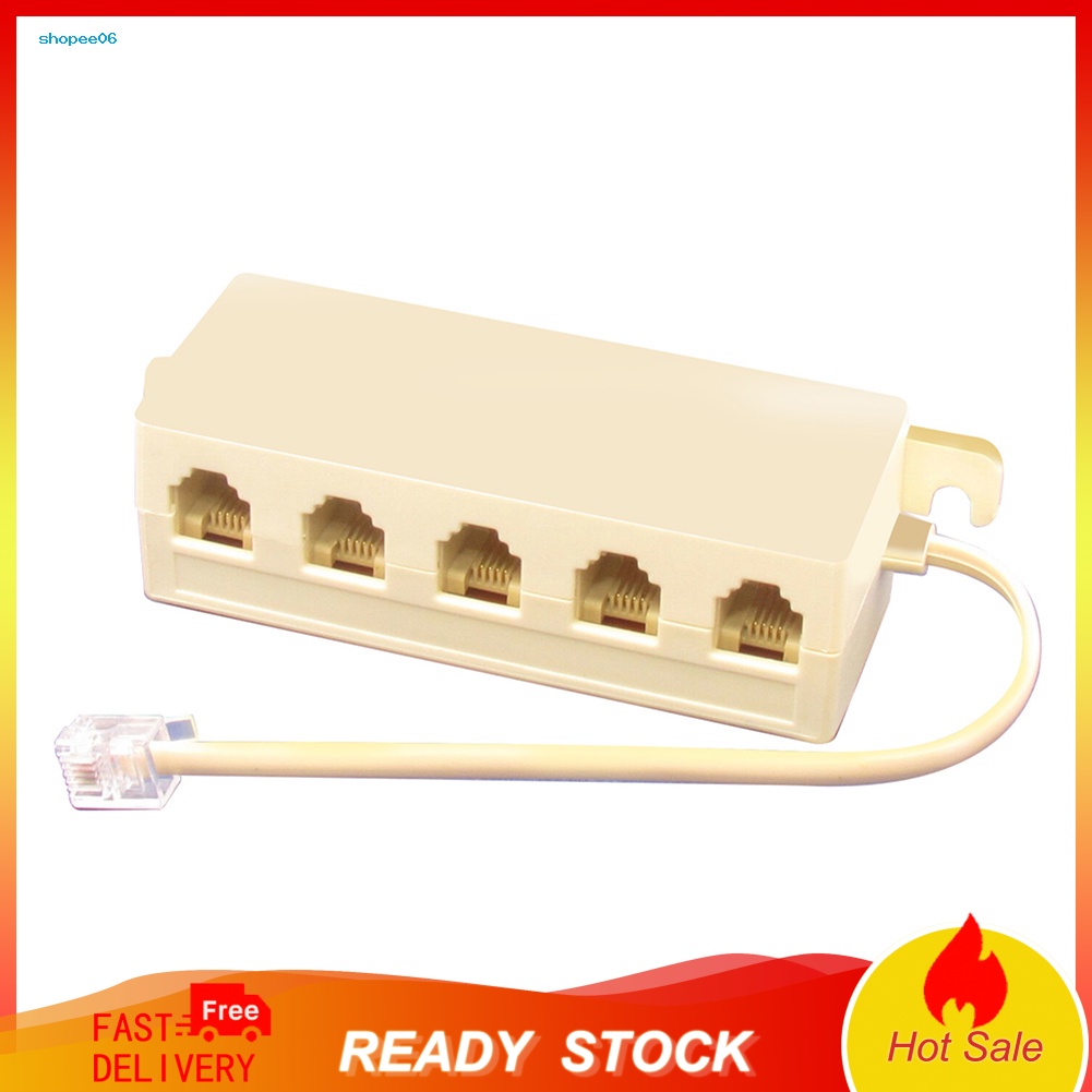 Setn อะแดปเตอร์ซ็อกเก็ตแจ็คแยกสายโทรศัพท์ 5 ทาง 4C RJ11 | Shopee Thailand