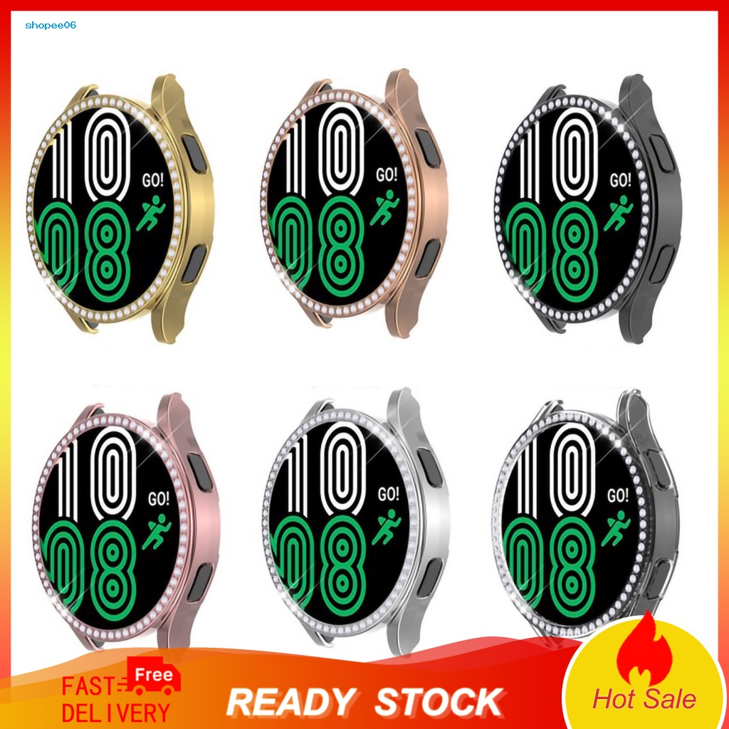 Setn เคสนาฬิกาข้อมือ PC ชุบไฟฟ้า กันกระแทก ประดับพลอยเทียม สําหรับ Samsung Galaxy Watch 4 ...