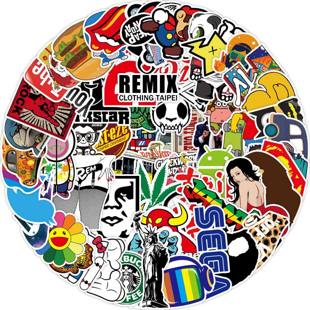 พร้อมส่งส marvel Sticker BAPE supreme simpsons Camping logo DIY กันน้ำ ...