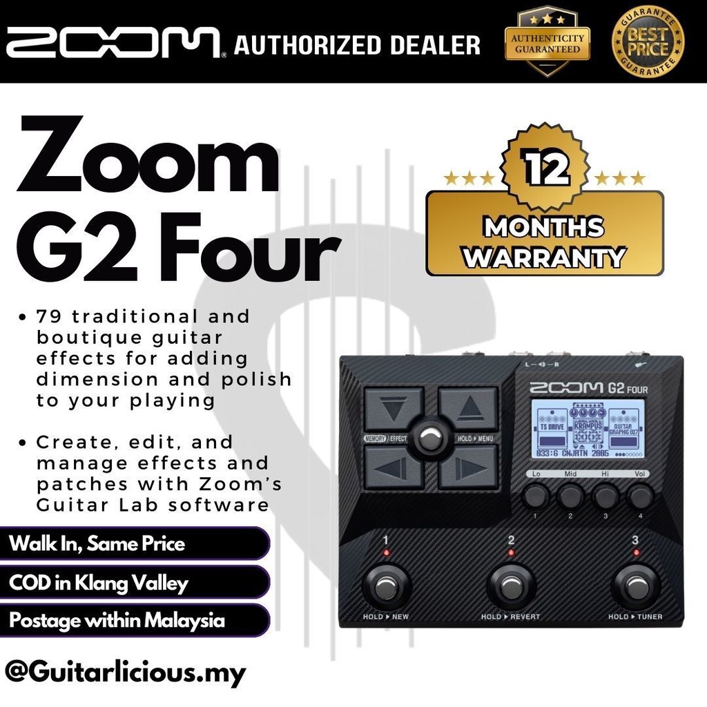 แป้นเหยียบโปรเซสเซอร์ Zoom G2 Four Multi-effects (G2-Four / G2Four / G 2) | Shopee Thailand