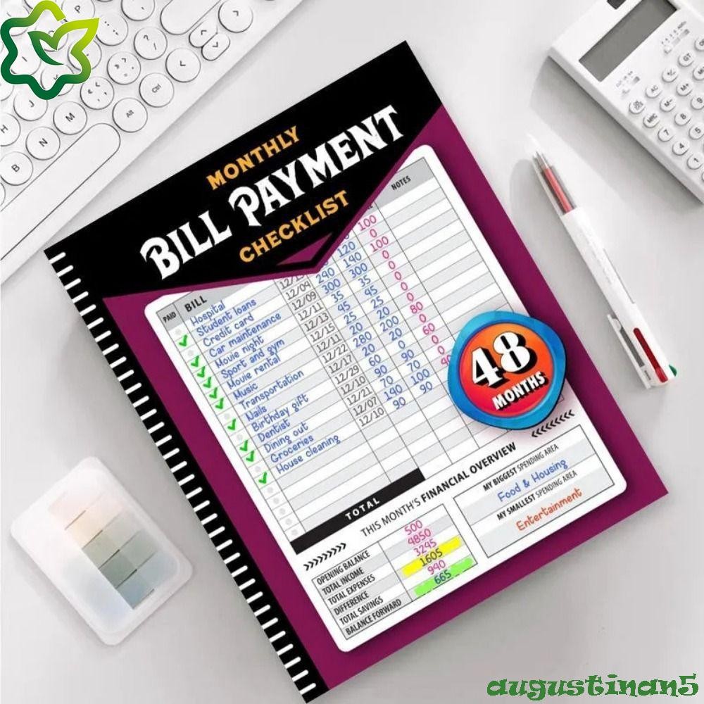 Augustinan Bill Payment Organizer Notepad, 48 เดือนที่มีประสิทธิภาพ ...