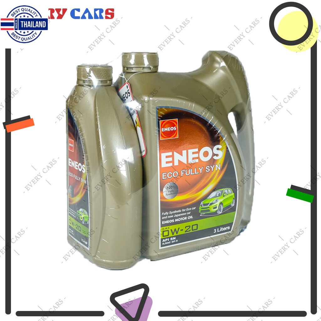 ENEOS น้ำมันเครื่องยนต์เนซิน FULLY SYNTHETIC 0W-20 สำหรั ECO CAR สังเคราะห์ 3 ลิตร แถม 1 ลิตร 3 ...