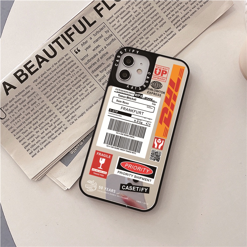 Casetify X DHL 2019 เคสโทรศัพท์มือถือ PC แข็ง กันกระแทก แต่งกระจก สีดํา สีเงิน สําหรับ iPhone 15 ...