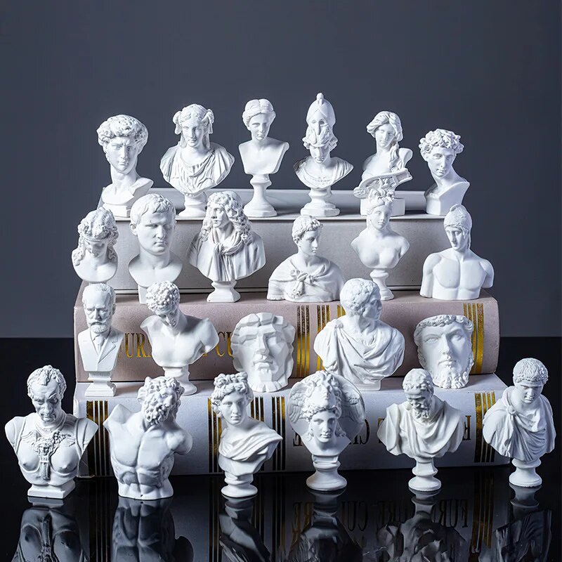1PC David Head Portraits Greek Mythology Figurine Mini Plaster Bust ...