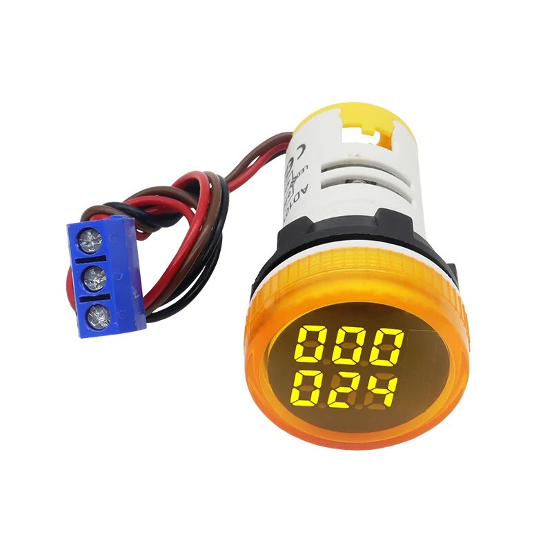 Mini LED Round Digital Counter Meter 22mm 6 Digital 0-999999 AC 220V-380V Electronic Signal ...