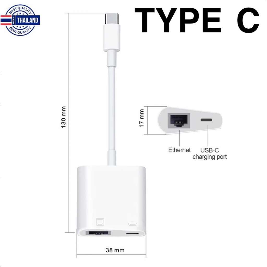 OTG Ethernet USB สำหรั USB C To RJ45 Ethernet LAN เครือข่าย100mbs ...