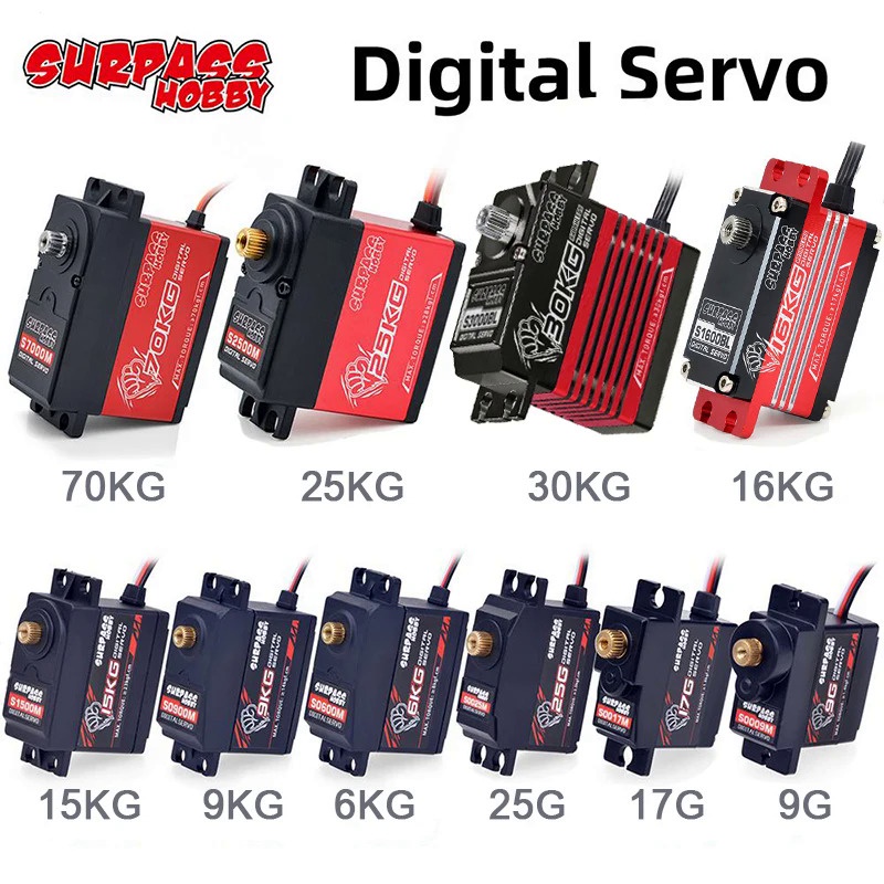 Surpass Hobby Servo RC 1/10 เกียร์โลหะความเร็วสูง Mini Servomotor 9g 15kg 20kg 25kg 30kg Servo ...
