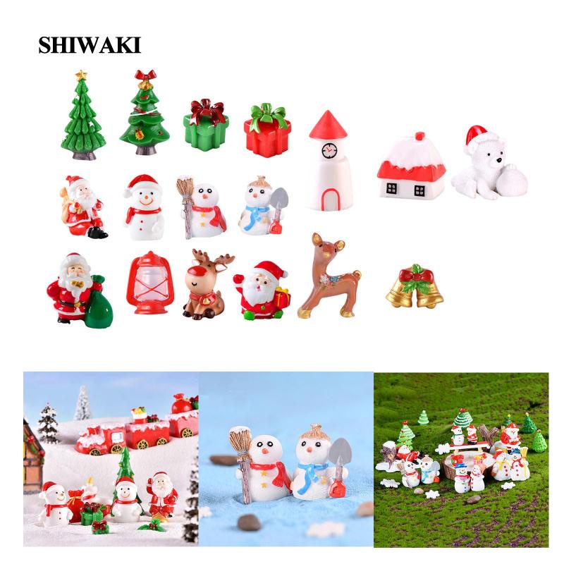 [Shiwaki] ฟิกเกอร์คริสต์มาส ขนาดเล็ก สําหรับตกแต่งปาร์ตี้ 17 ชิ้น ...