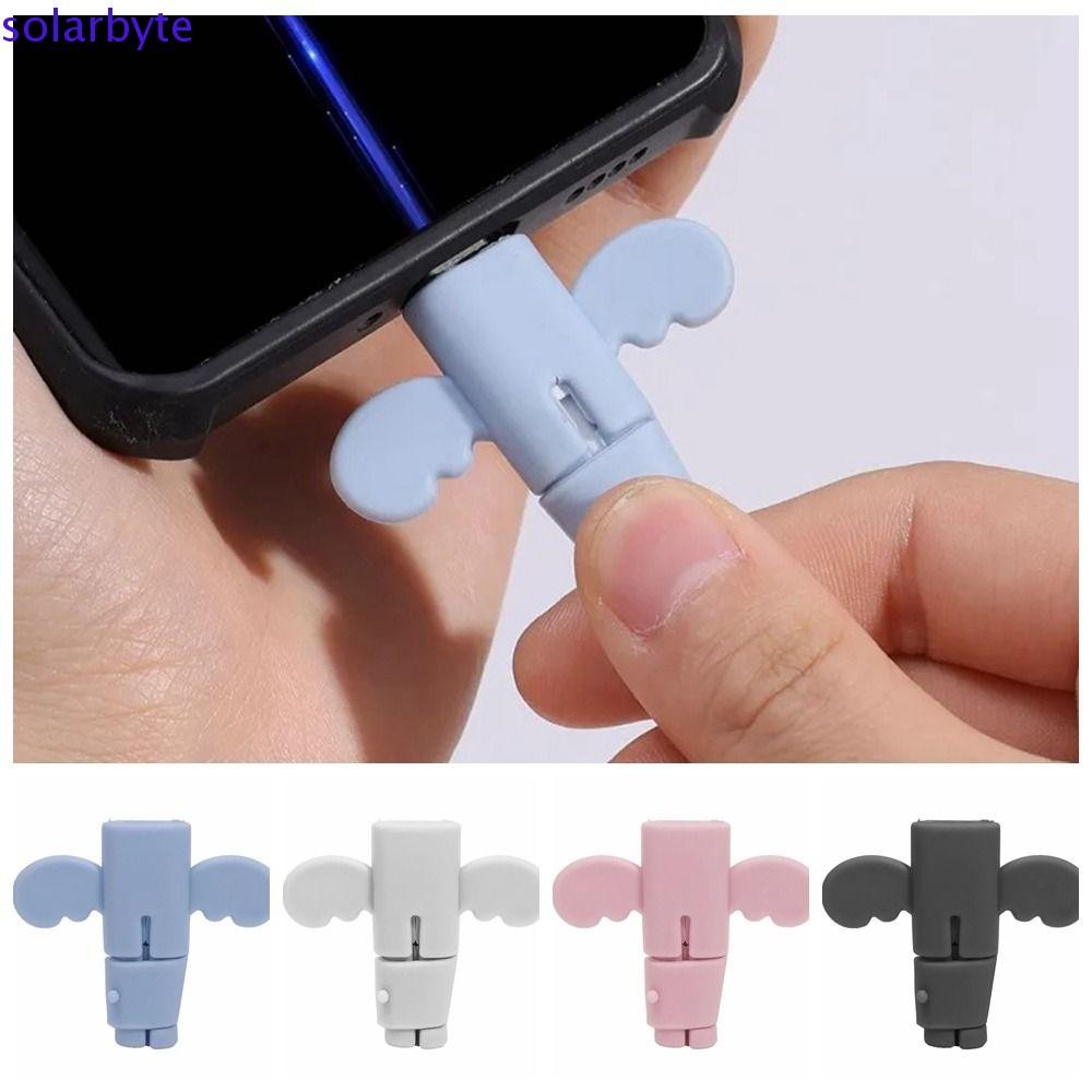 Solarbyte 10 ชิ้นน่ารัก Wing Cable Protector, ซิลิโคน Wing Charger สายไฟ Winder, สายชาร์จ Winder ...