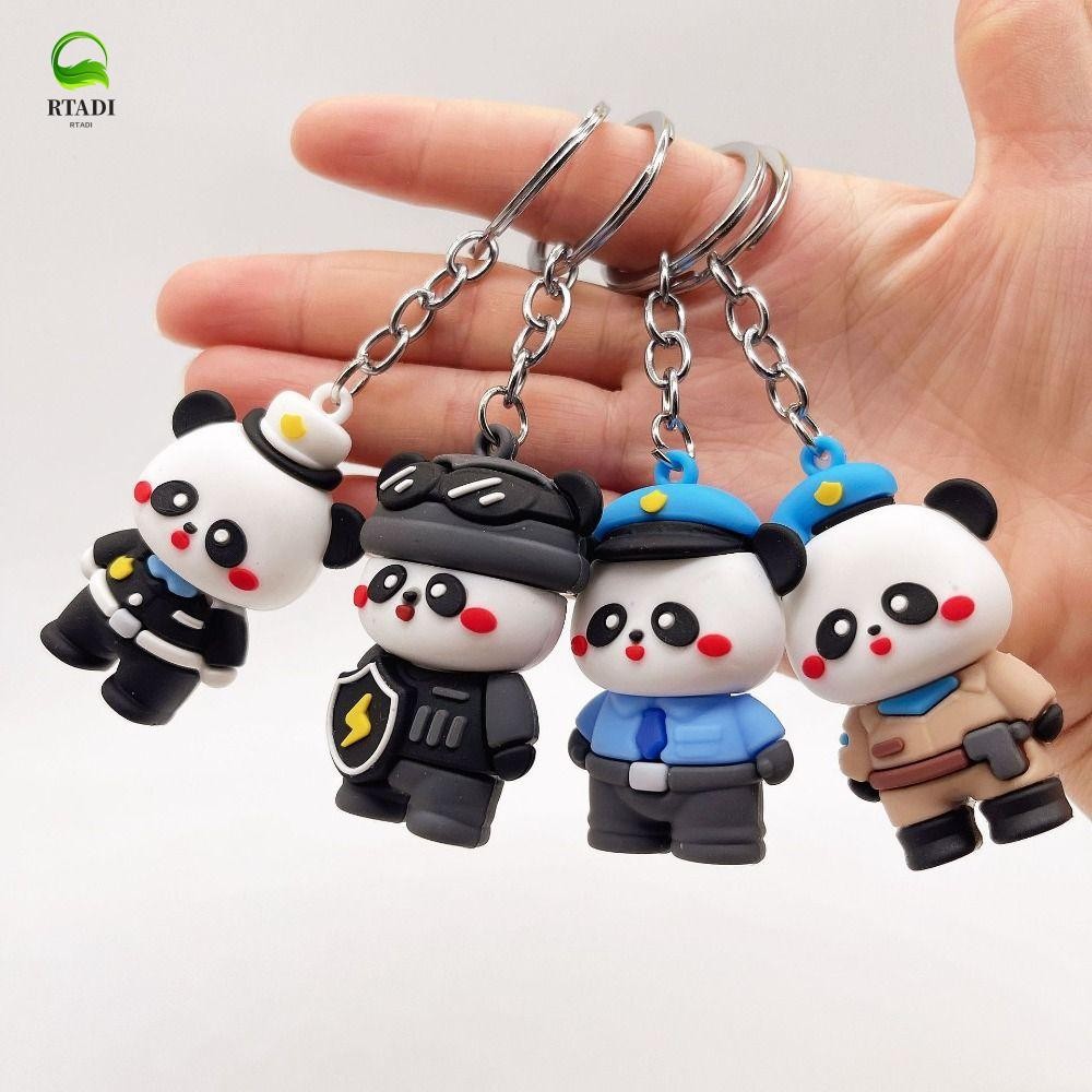 Rtadi Panda Police Car Key จี้, PVC สัตว์ Panda Police พวงกุญแจ, กุญแจ ...