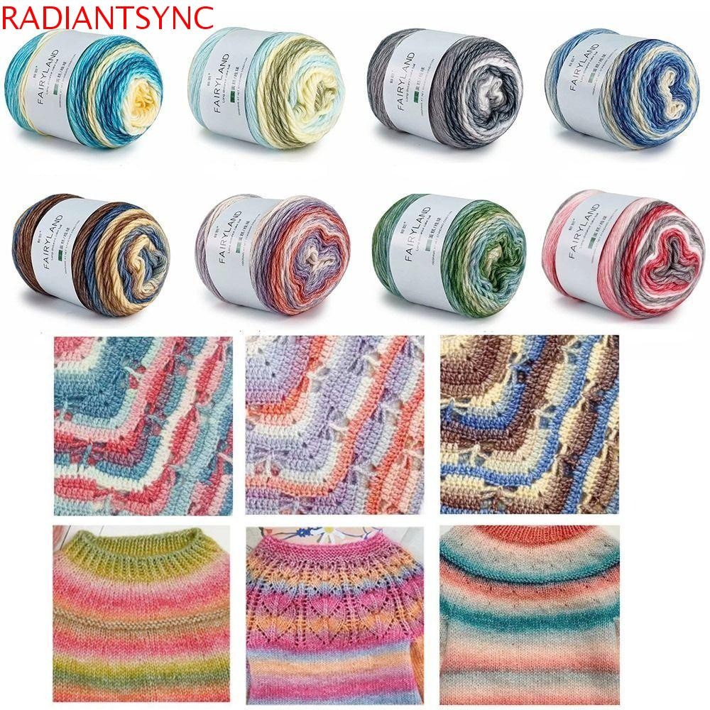 Radiantsync เส้นด้ายเค้ก, เส้นด้ายขนสัตว์สีรุ้งทอมือ, เส้นด้ายผสมแฟนซีผ้าฝ้ายนุ่มโซฟาเส้นด้าย ...