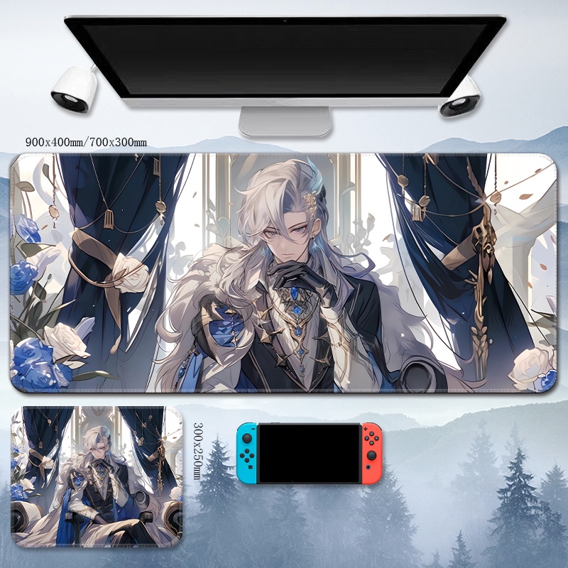 Neuvillette mouse pad Wriothesley computer keyboard pad Genshin Impact ...