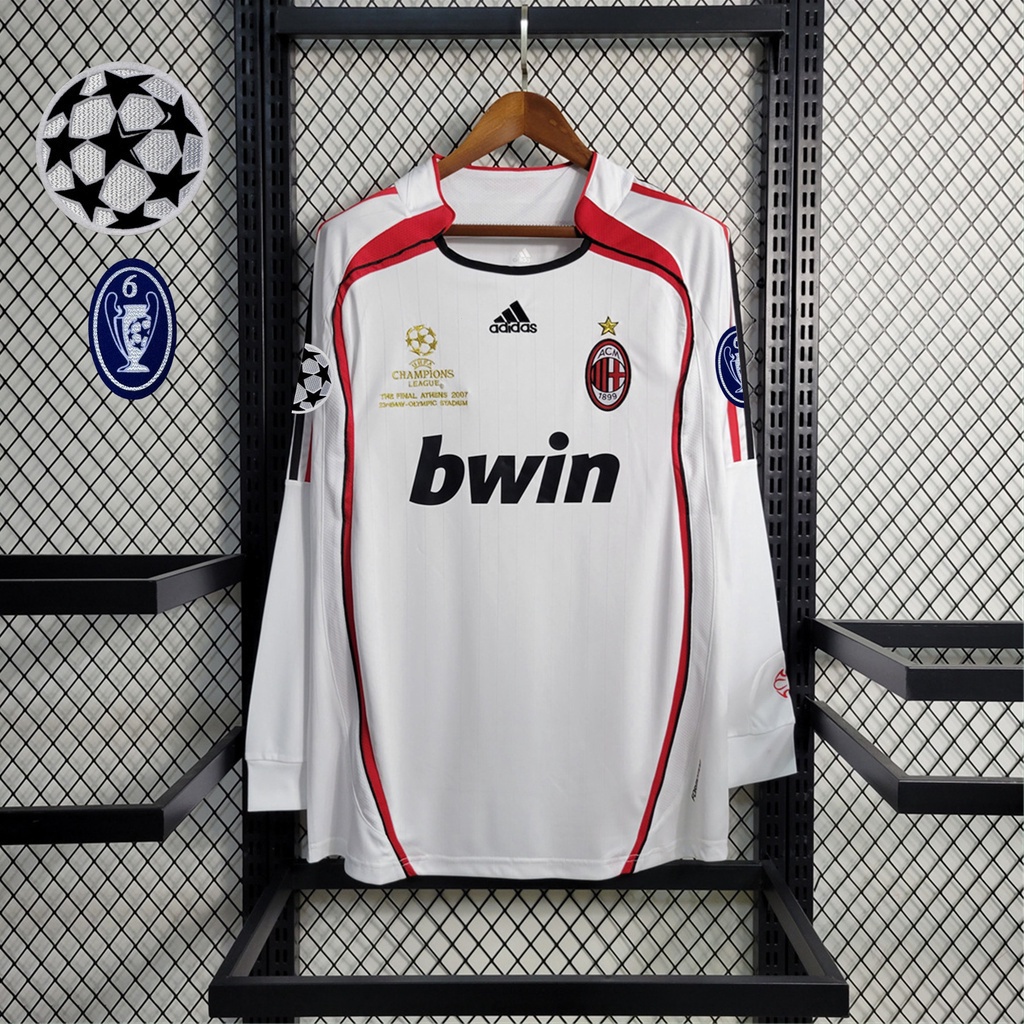 เสื้อกีฬาแขนยาว ลายทีมชาติฟุตบอล AC MILAN I KAKA RONALDO 06-07 ชุดเยือน ...