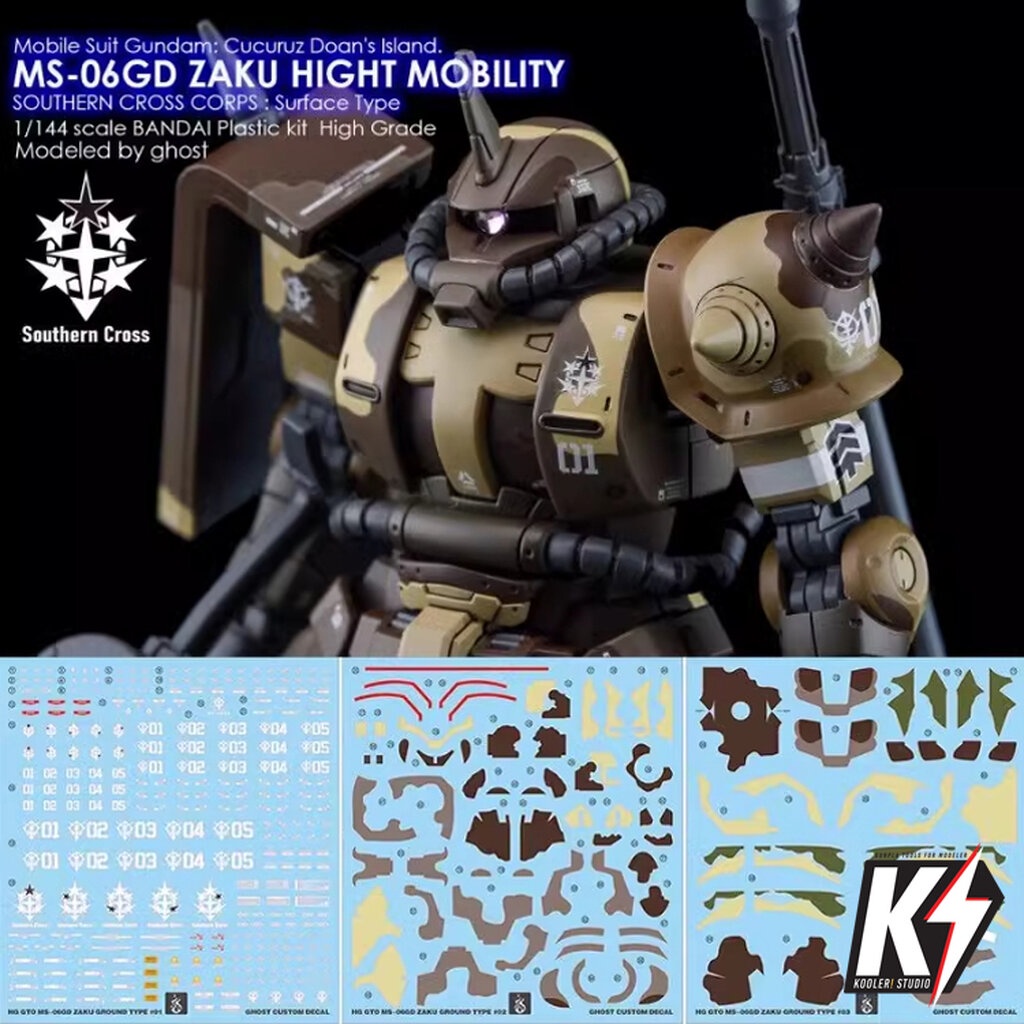Waterdecal CG HG GTO MS-06GD Zuka Ground Type 1 #ดีคอลน้ำสำหรับติดกันพล ...