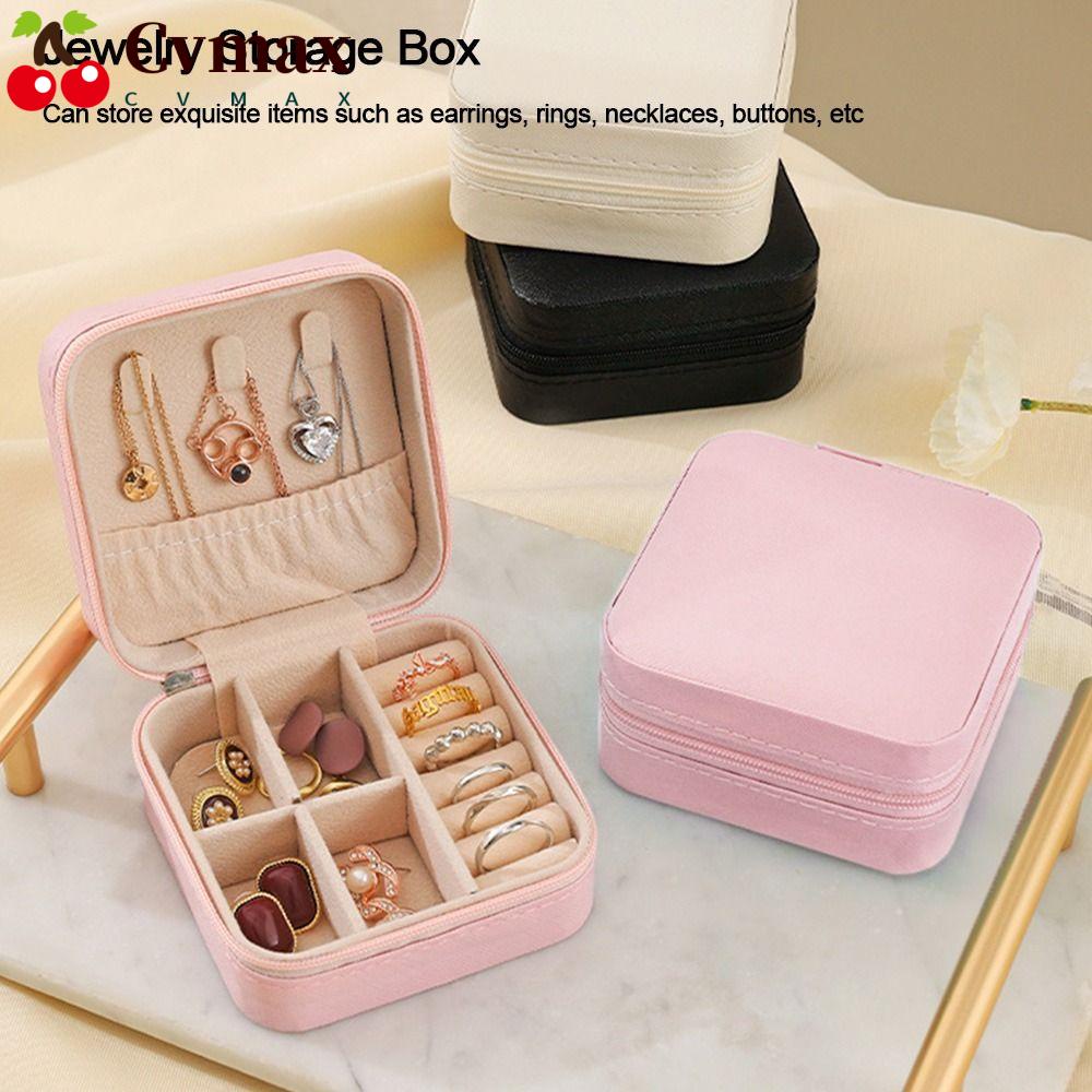 Cvmax กล่องเก็บเครื่องประดับ ต่างหู แหวน หนัง สองชั้น ขนาดใหญ่ 4 สี | Shopee Thailand