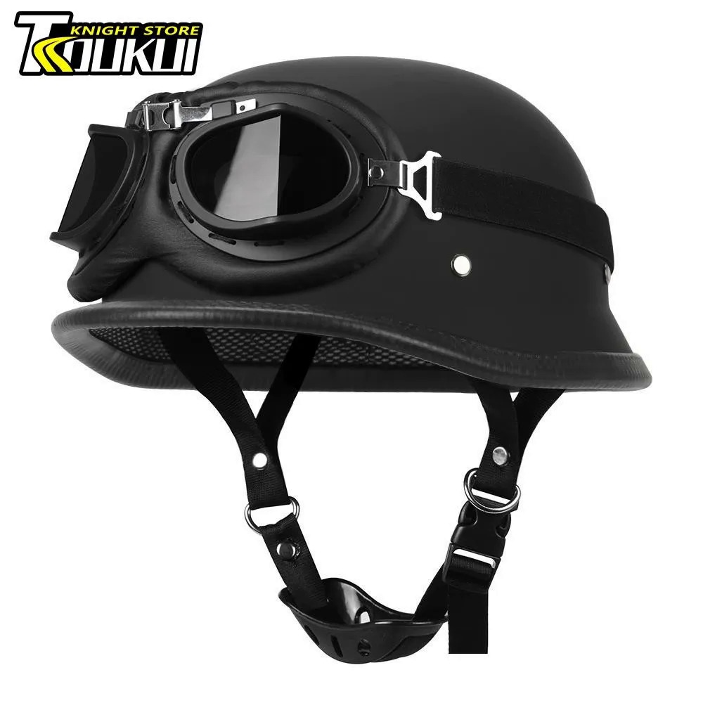Retro Motorcycle Helmet German Vintage Moto Helmet DOT Certification ...