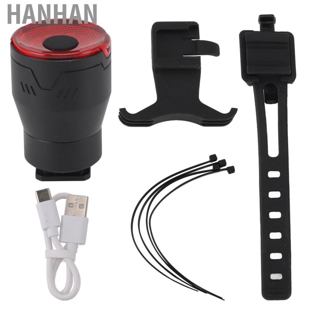 Hanhan Smart Bike Tail Light Automatic On Off Rechargeable Red Back LED Warning Flashlight ...