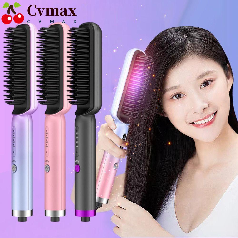 Cvmax แปรงหวีผมตรง ป้องกันไฟฟ้าสถิตย์ 2 in 1 ตั้งอุณหภูมิได้ 4 ระดับ กันลวก ควบคุมอุณหภูมิ ...