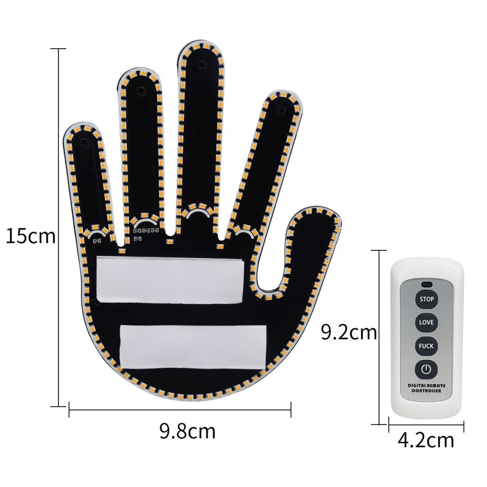 New LED Illuminated Gesture Light Car Light With Remote Road Rage Signs ...