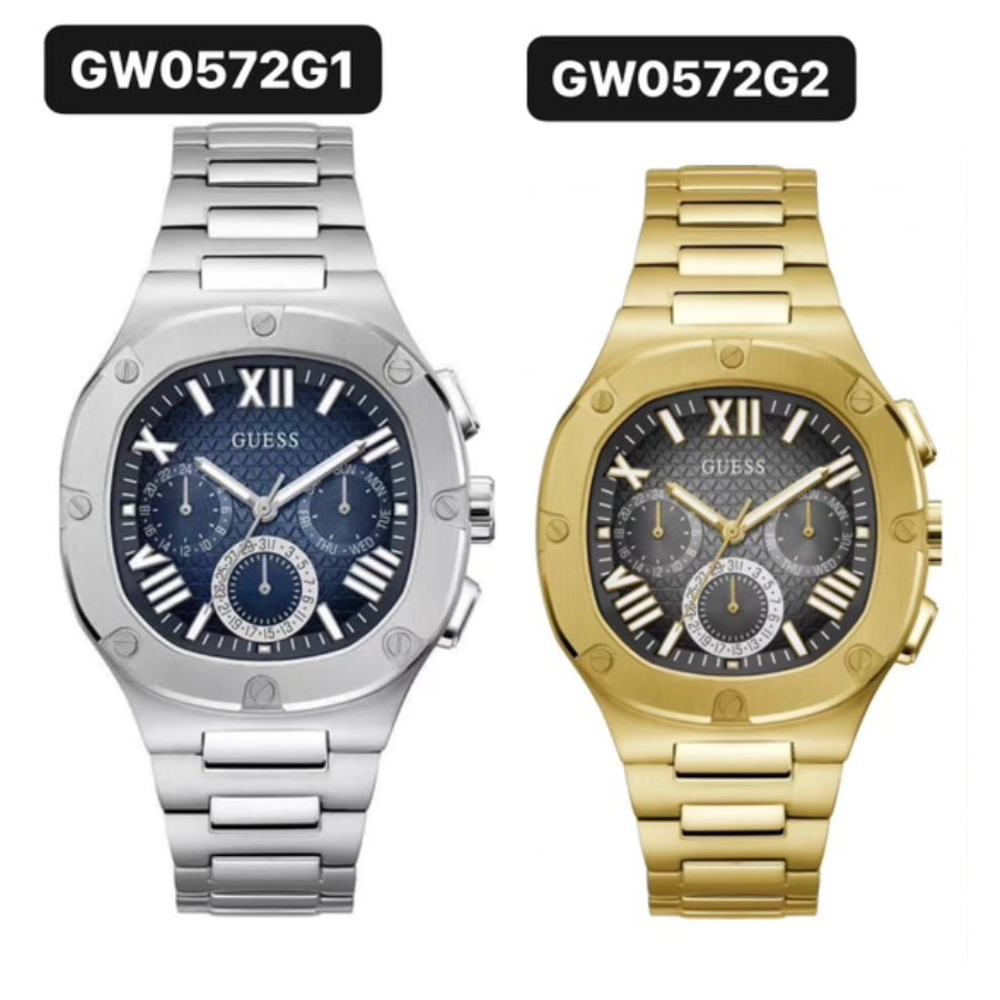 Guess Headline Blue Dial Stainless Steel Mens Watch GW0572G1 42mm ...
