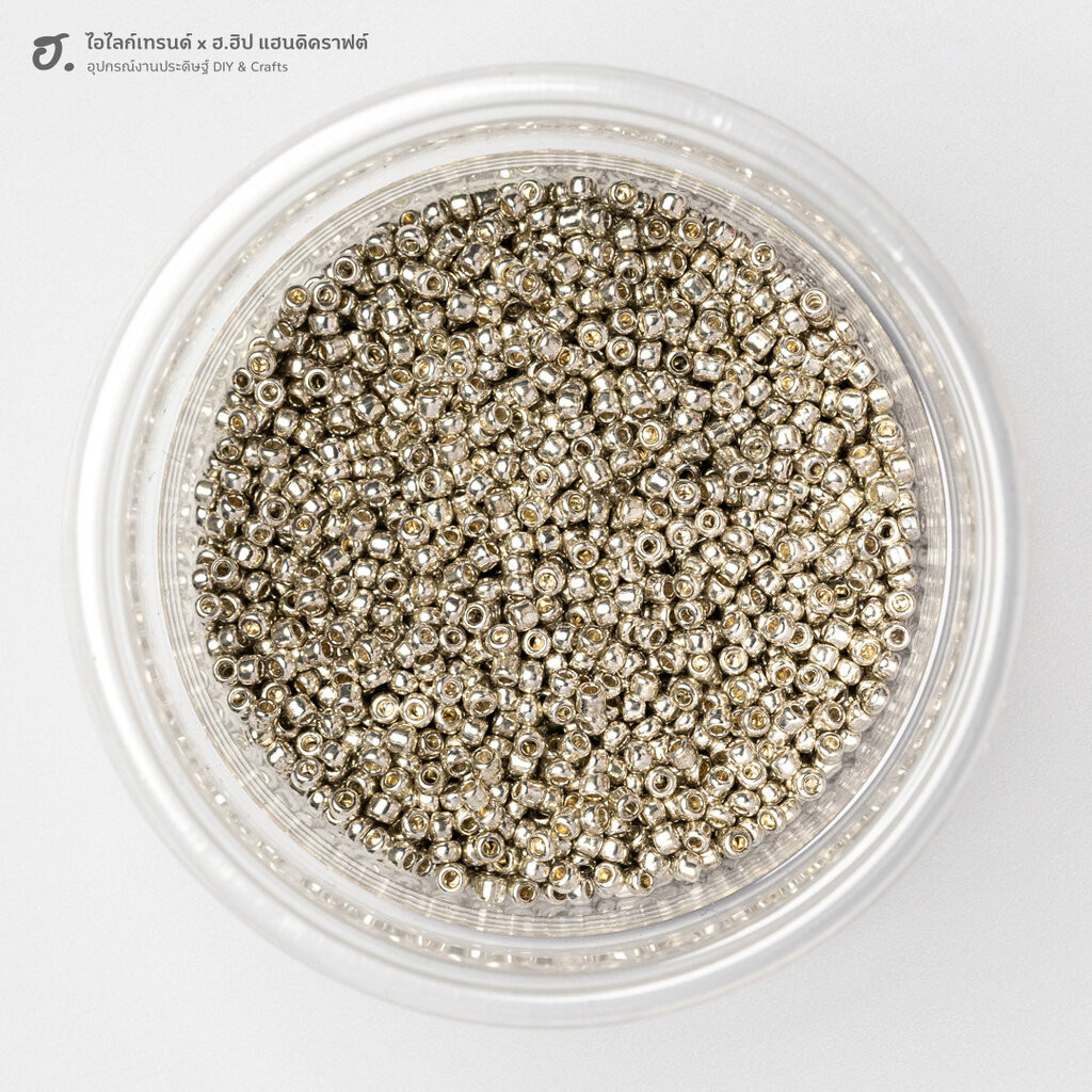 ลูกปัดเม็ดทราย ขนาด 2 มม. สีเงินเมทัลลิค Silver Gleam | Shopee Thailand