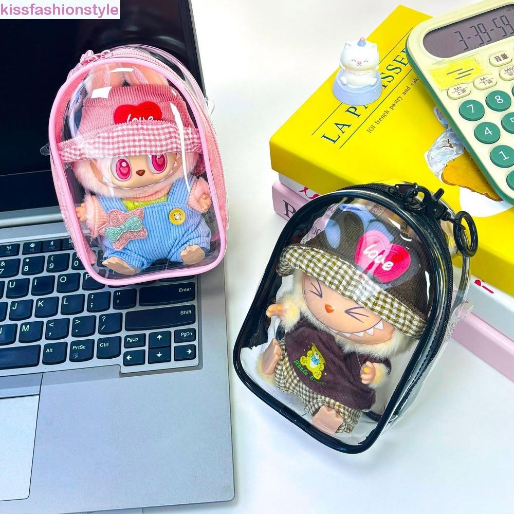 Kissfashionstyle Labubu Display Bag,โปร่งใสพร้อมพวงกุญแจLabubu V2 Doll ...